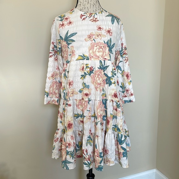 Zara | Dresses | Zara The Sharon Floral Tiered Babydoll Dress | Poshmark